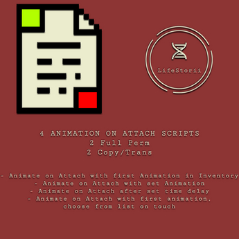 Second Life Marketplace - LifeStorii Animation on Attach Scripts